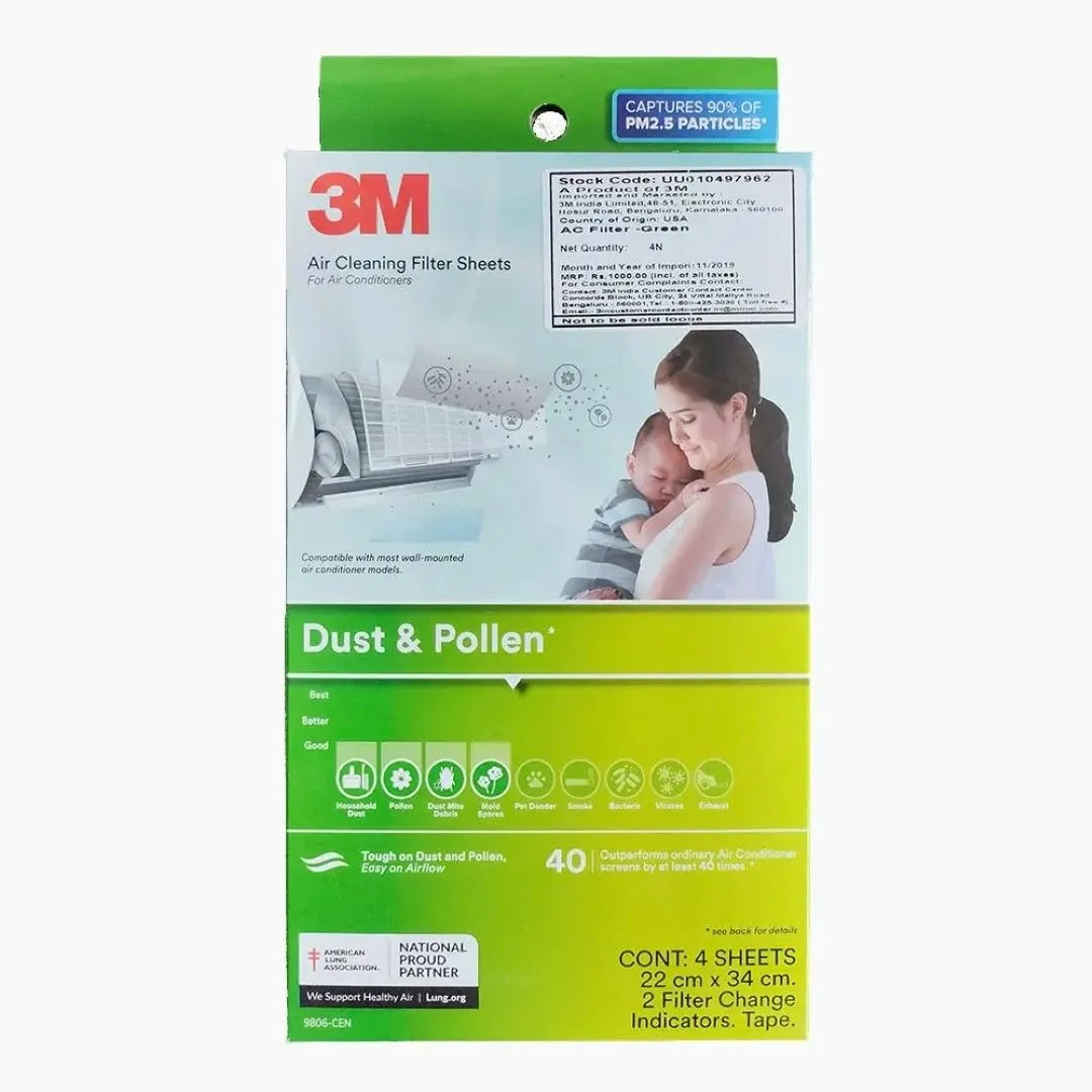 3M 3M Air Cleaning Filter Sheets For Air Conditioners (Dust & Pollen) - Shop4Smile